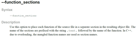 在IAR Arm开发工具链中使用‑‑function_sections编译选项把函数放到单独的section