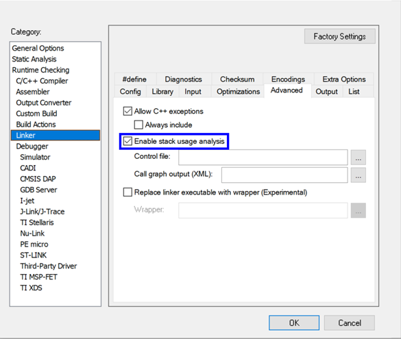 在IAR Embedded Workbench中分析和监控堆栈使用